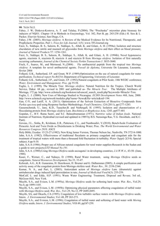 A review of the applications of moringa oleifera seeds extract in water ...