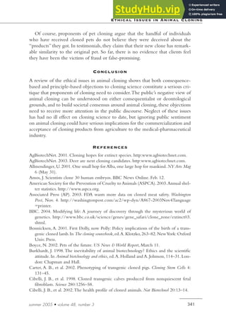 A Review Of The Ethical Issues In Animal Cloning | PDF