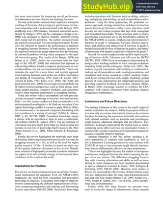 A Review Of The Literature Fraction Instruction For Struggling Learners In Mathematics | PDF