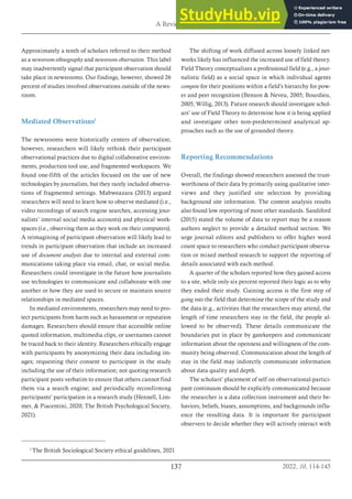 A Review Of The Participant Observation Method In Journalism Designing ...