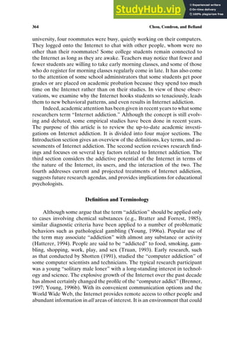 A Review Of The Research On Internet Addiction | PDF