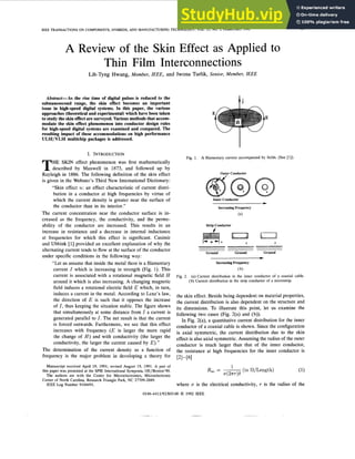 A Review Of The Skin Effect As Applied To Thin Film Interconnections | PDF