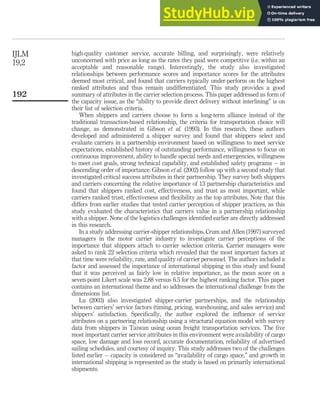 A Review Of The Transportation Mode Choice And Carrier Selection ...