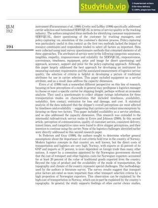 A Review Of The Transportation Mode Choice And Carrier Selection ...