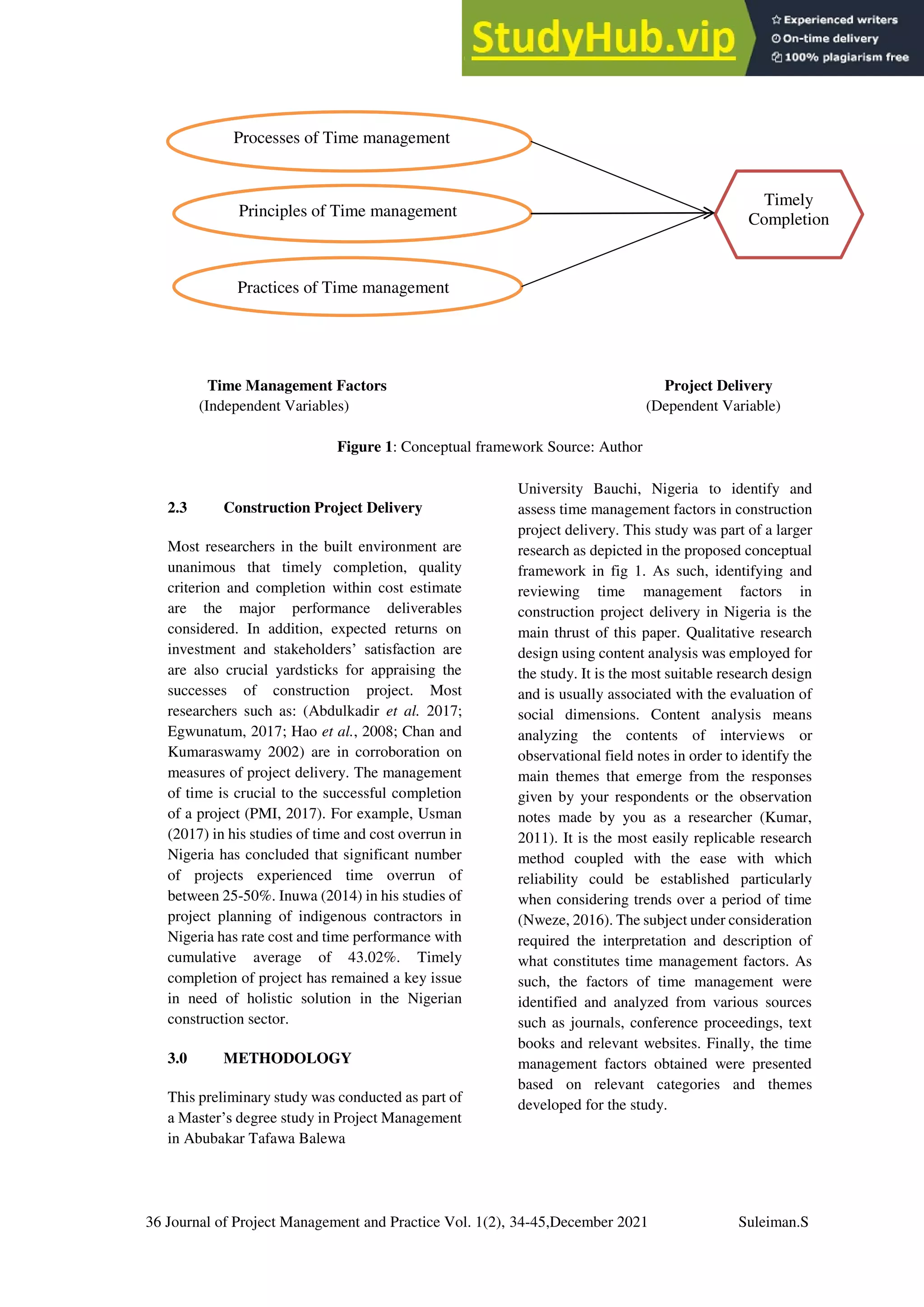 A Review Of Time Management Factors In Construction Project Delivery | PDF