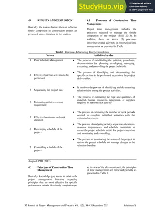 A Review Of Time Management Factors In Construction Project Delivery ...