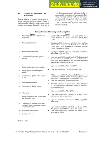 A Review Of Time Management Factors In Construction Project Delivery ...