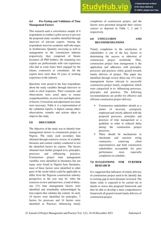 A Review Of Time Management Factors In Construction Project Delivery ...