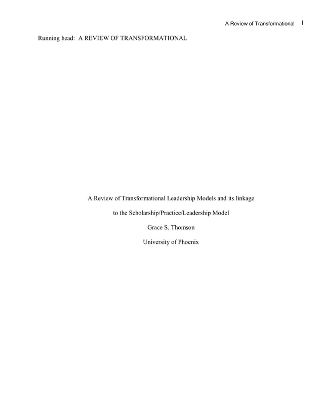 A Review Of Transformational Leadership Models | PDF