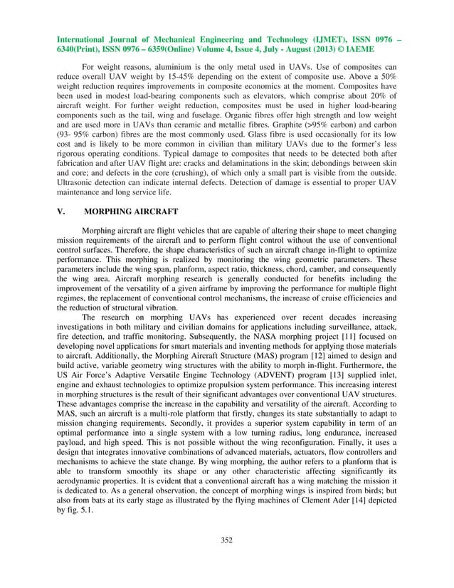 A review of unmanned aerial vehicle and their morphing concepts ...