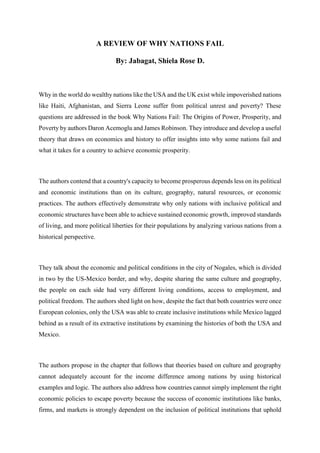 A REVIEW OF WHY NATIONS FAILS. Documents | DOCX