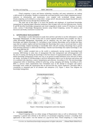 A Review On Cloud Based Knowledge Management In Higher Education Institutions | PDF | Cloud ...