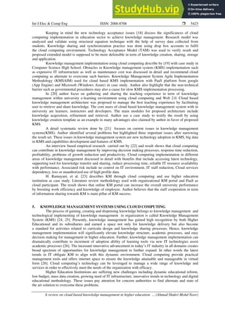A Review On Cloud Based Knowledge Management In Higher Education Institutions | PDF | Cloud ...