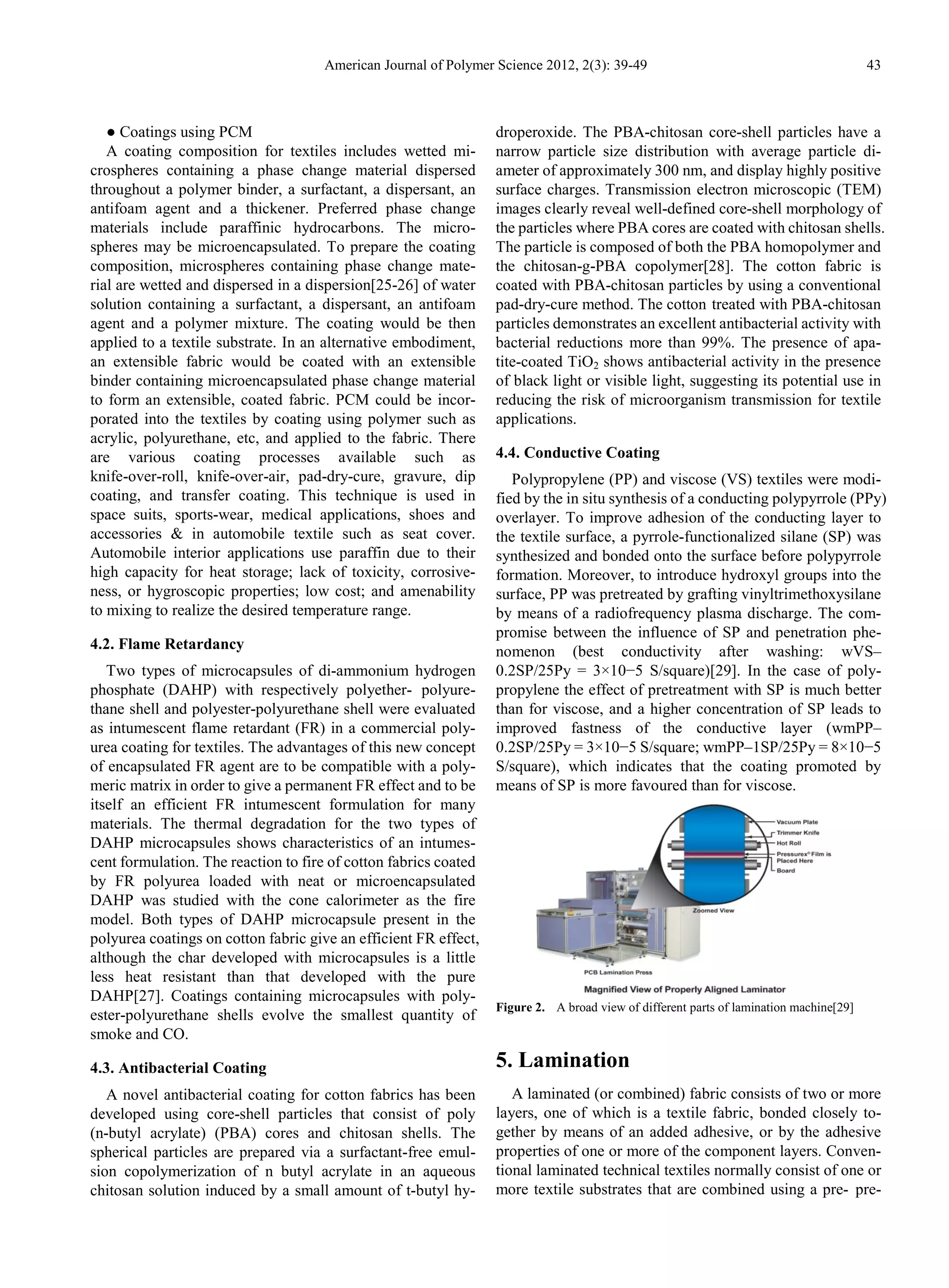 A review on coating & lamination in textiles processes and applications ...