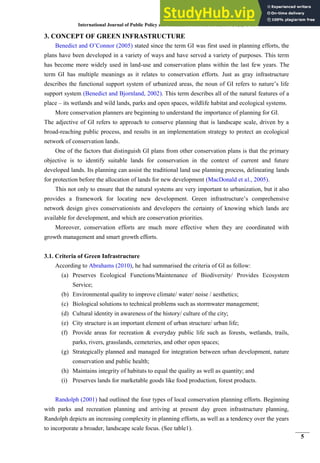 A REVIEW ON CRITERIA FOR GREEN INFRASTRUCTURE TO BE ADOPTED BY LOCAL ...