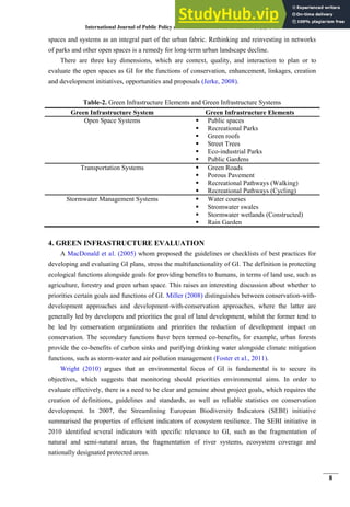 A REVIEW ON CRITERIA FOR GREEN INFRASTRUCTURE TO BE ADOPTED BY LOCAL AUTHORITIES | PDF
