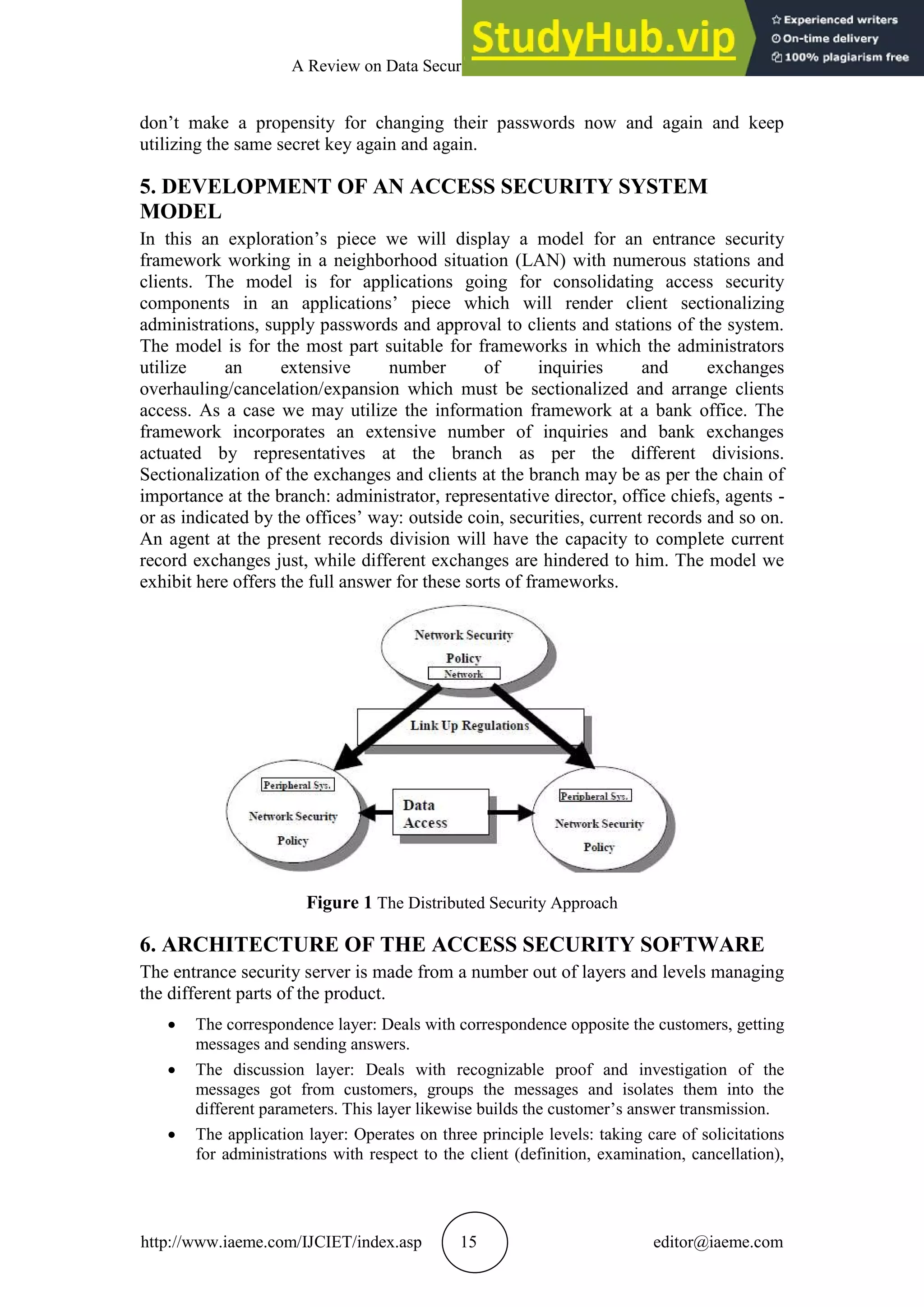 A REVIEW ON DATA SECURITY IN DISTRIBUTED SYSTEM | PDF | Databases | Computer Software and ...