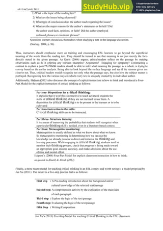 A Review On Developing Critical Thinking Skills Through Literary Texts ...