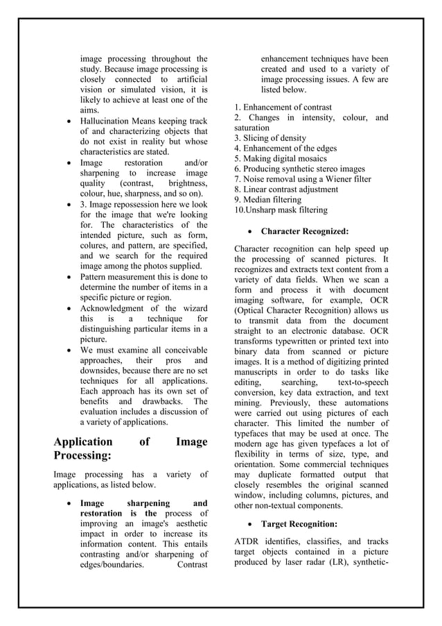 A review on digital image processing paper | PDF