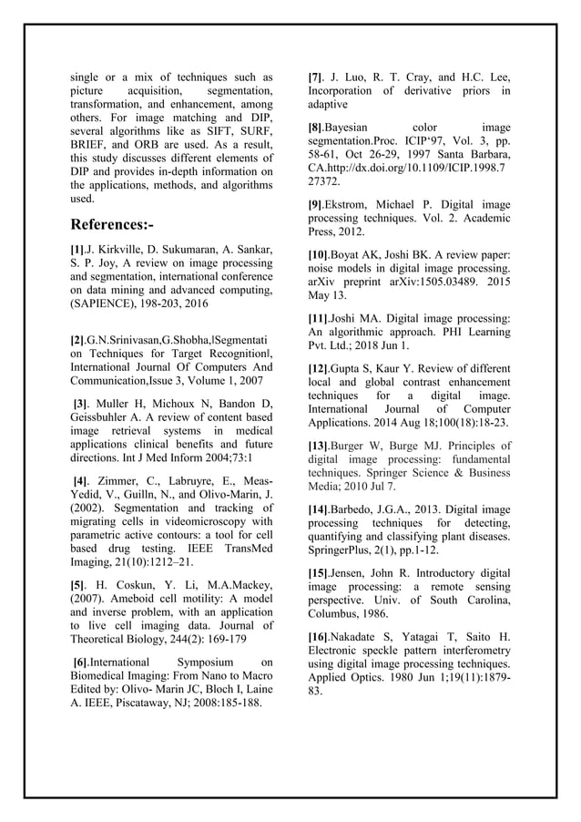 A review on digital image processing paper | PDF