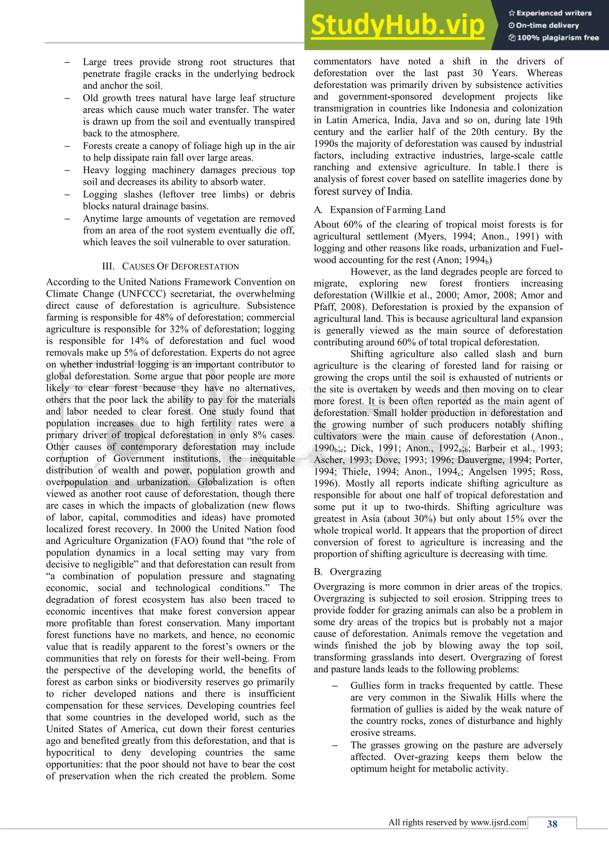 A Review On Effects Of Deforestation On Landslide Hill Areas | PDF