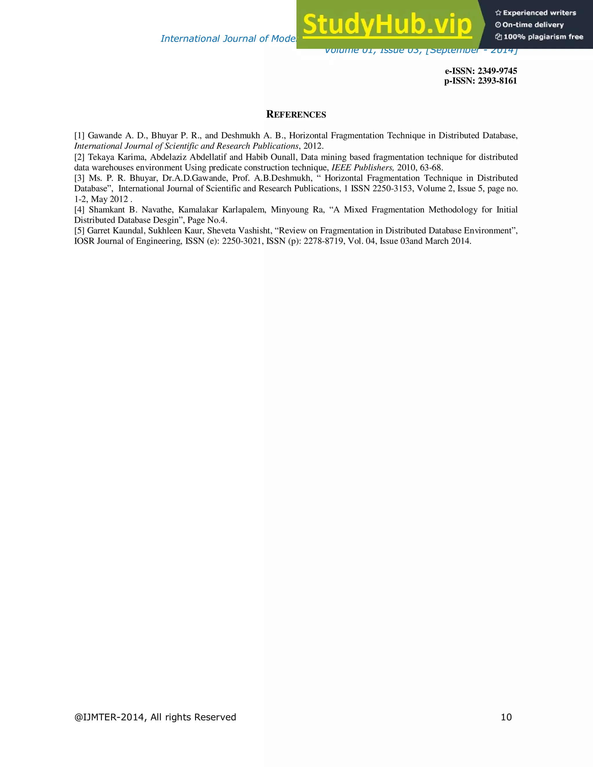 A Review On Fragmentation Techniques In Distributed Database Pdf Databases Computer