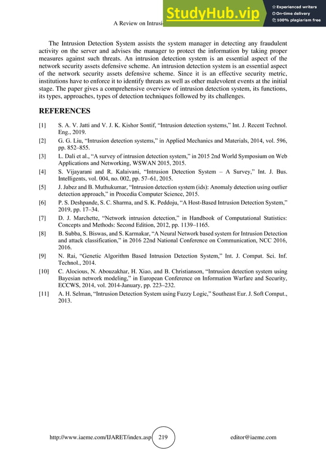 A REVIEW ON INTRUSION DETECTION SYSTEM | PDF