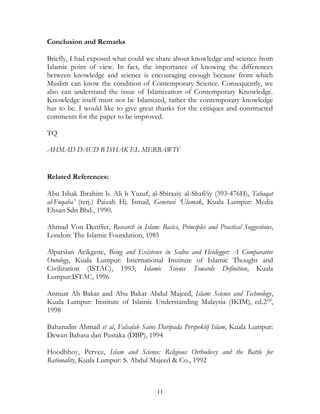 ISLAM AND SCIENCE : AN ISLAMIC PERSPECTIVE NOV2018 | PDF