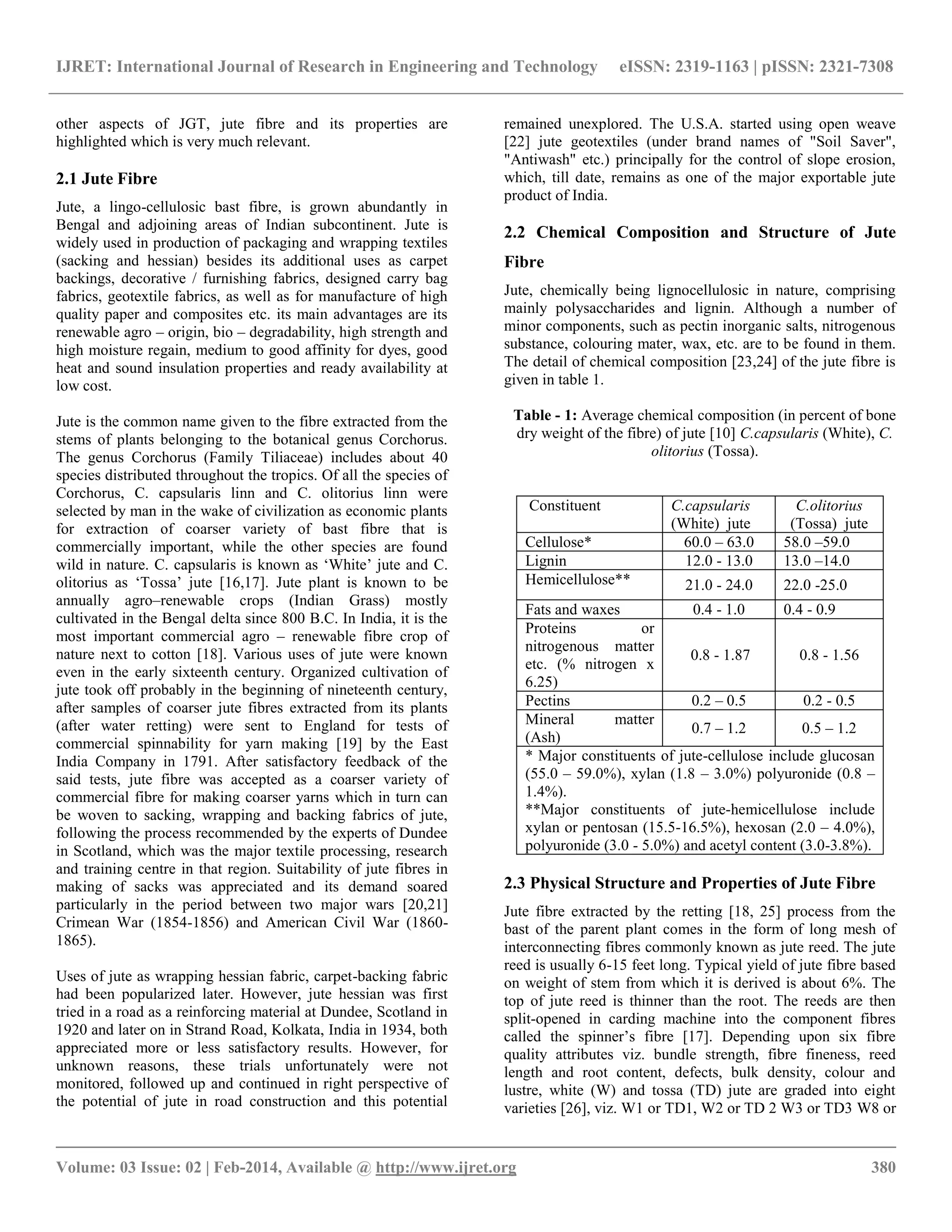 A review on jute geotextile – part 1 | PDF