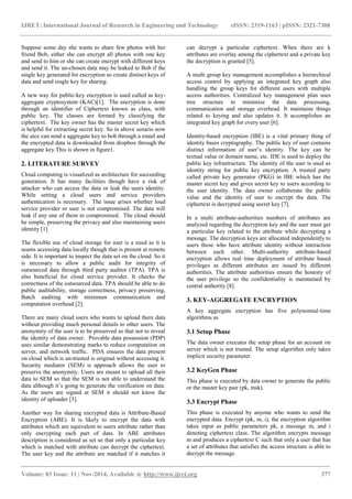 A review on key aggregate cryptosystem for scalable data sharing in cloud storage | PDF