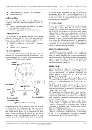 A review on key aggregate cryptosystem for scalable data sharing in cloud storage | PDF