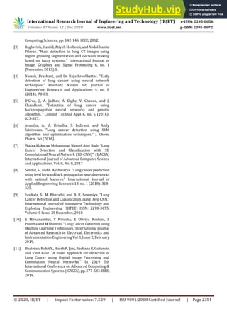 A Review On Lung Cancer Detection From CT Scan Images Using CNN | PDF