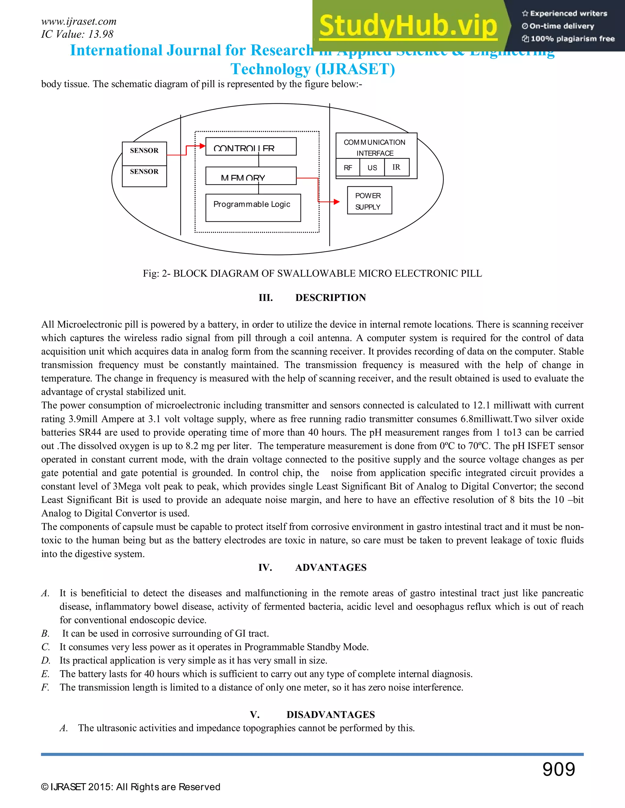 A Review On Micro Electronic Pill | PDF