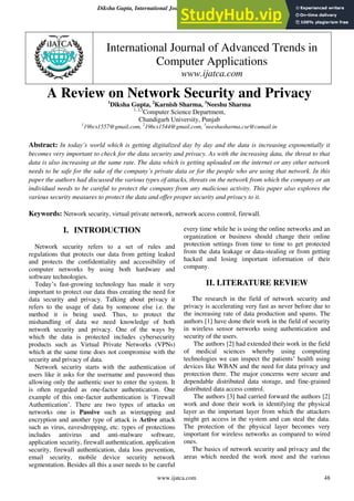 A Review On Network Security And Privacy | PDF