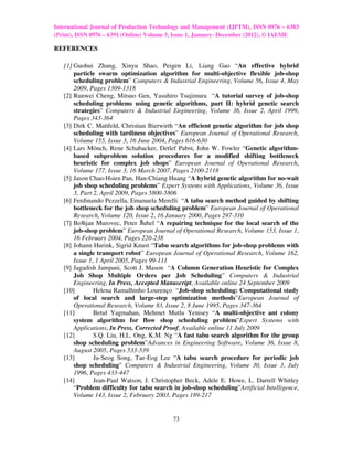 A review on non traditional algorithms for job shop scheduling | PDF