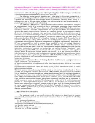 A review on non traditional algorithms for job shop scheduling | PDF