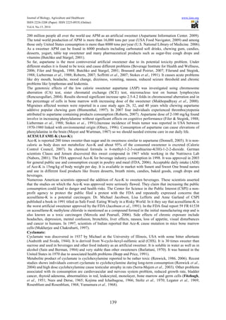 A review on potential toxicity of artificial sweetners vs safety of ...