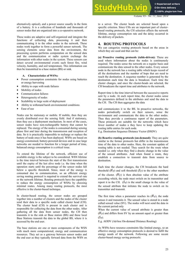 A Review On Reactive And Proactive Wireless Sensor Networks Protocols