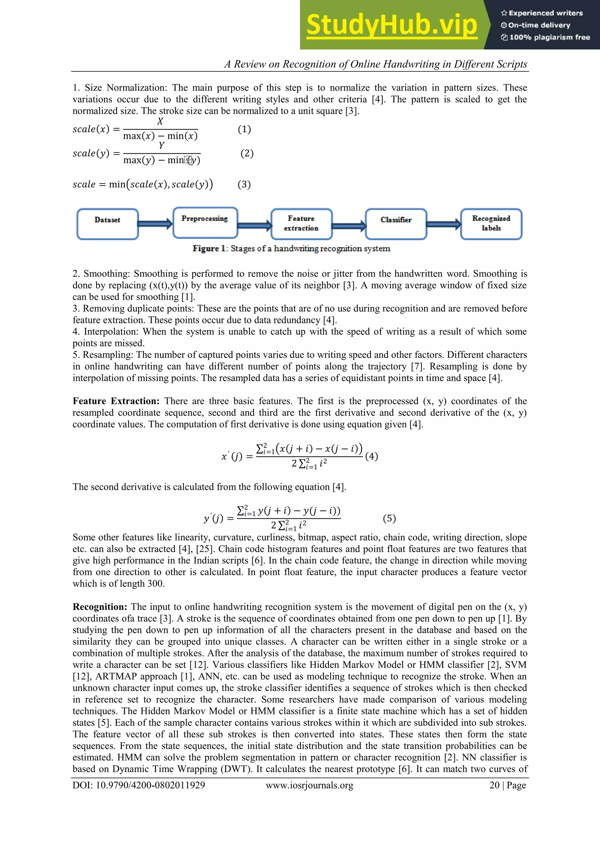 A Review On Recognition Of Online Handwriting In Different Scripts | PDF