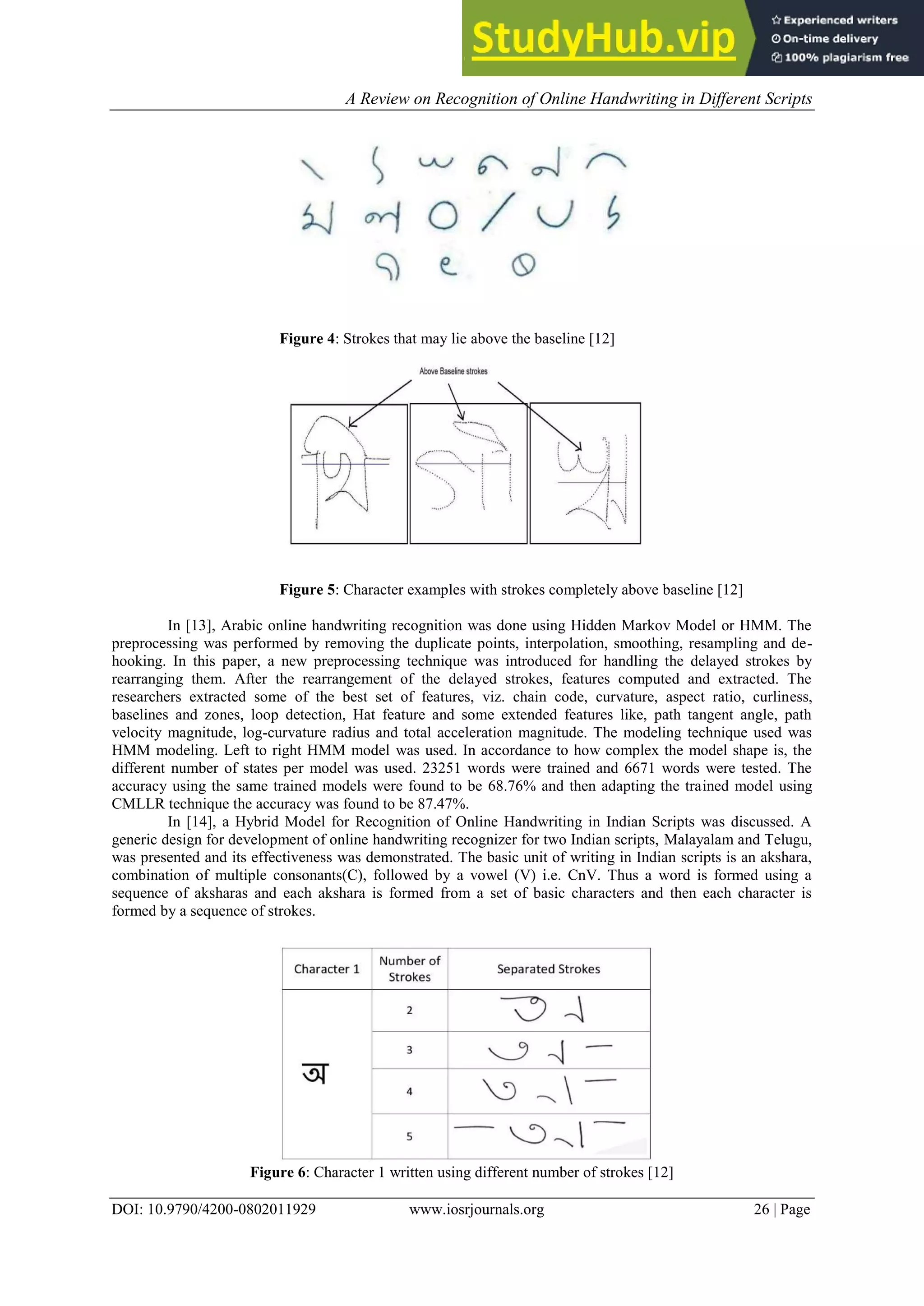 A Review On Recognition Of Online Handwriting In Different Scripts | PDF