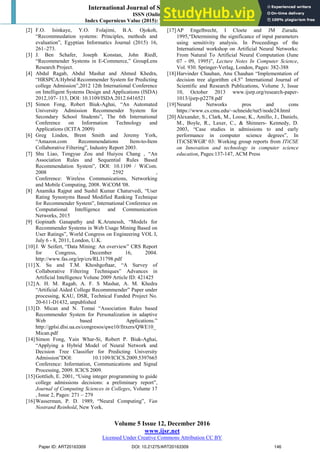 A Review On Recommender Systems For University Admissions | PDF