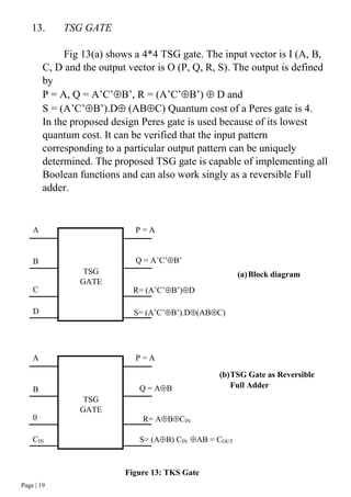 A review on reversible logic gates and their implementation | PDF