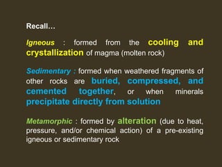 A review on rocks and minerals | PPTX