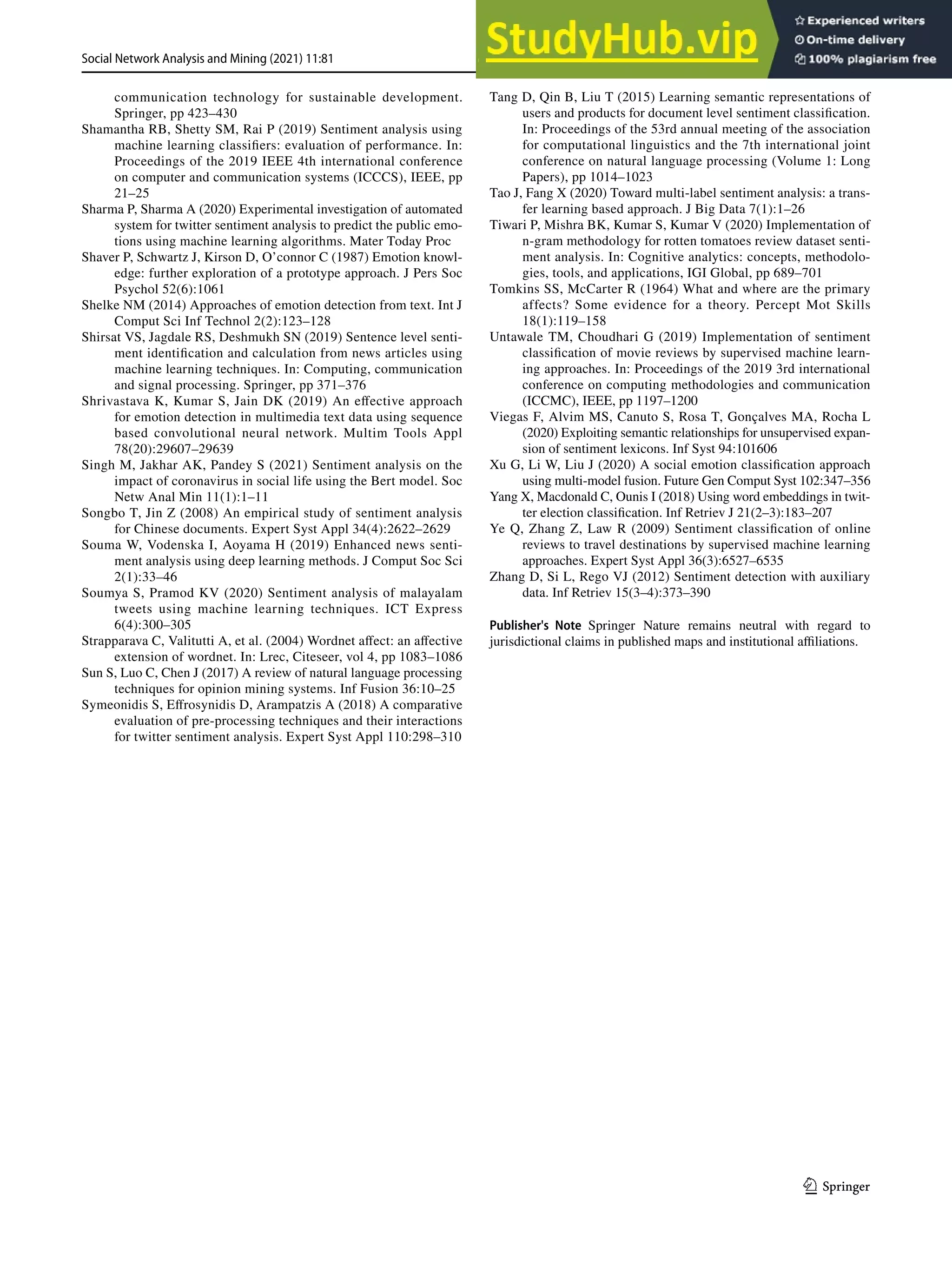 A Review On Sentiment Analysis And Emotion Detection From Text | PDF ...