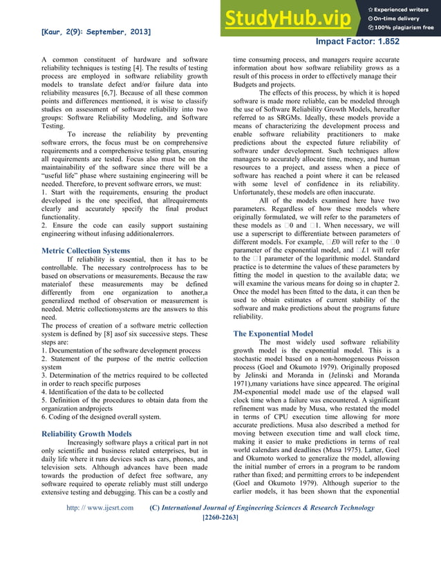 A Review On Software Reliability. | PDF | Operating Systems | Computer Software and Applications