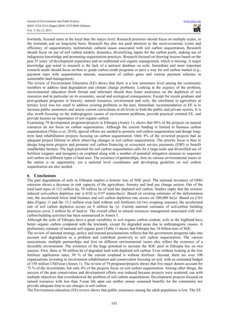 A review on soil carbon sequestration in ethiopia to mitigate land ...