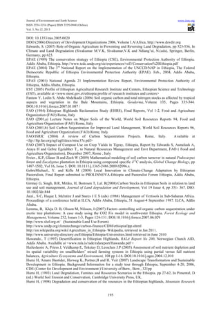 A review on soil carbon sequestration in ethiopia to mitigate land degradation and climate ...