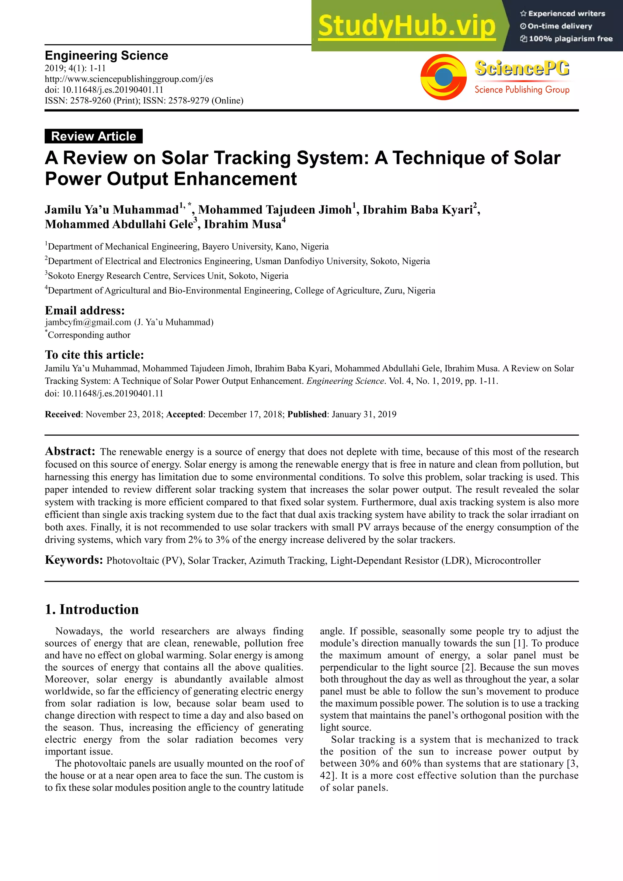 A Review On Solar Tracking System A Technique Of Solar Power Output ...