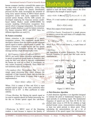 A Review On Speech Feature Techniques And Classification Techniques | PDF