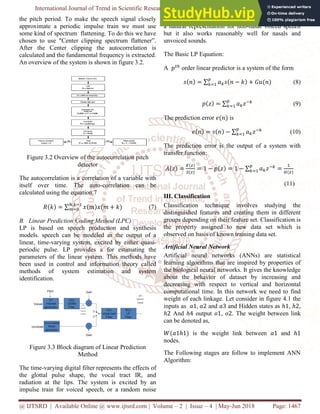 A Review On Speech Feature Techniques And Classification Techniques | PDF